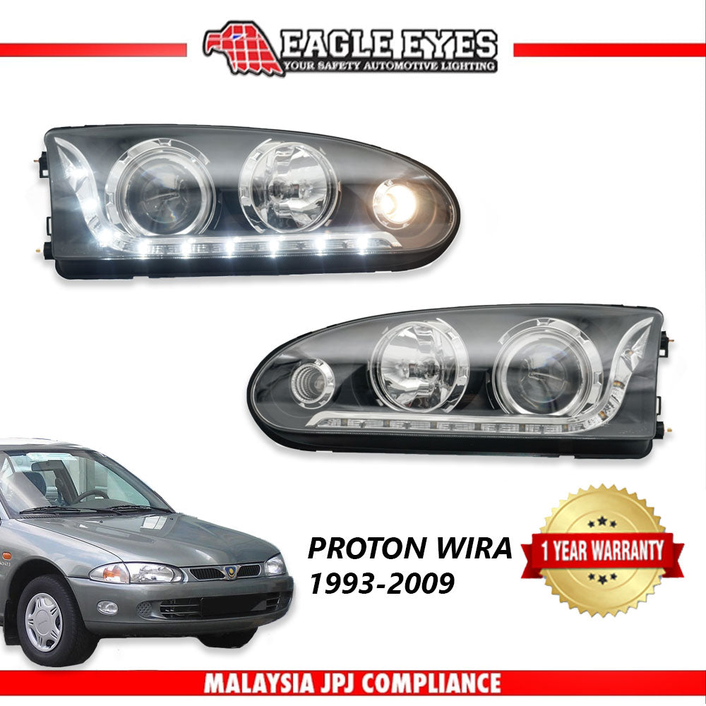 PROTON WIRA 1993-2009 PROJECTOR LED DRL SEQUENTIAL SIGNAL HEADLAMP ...